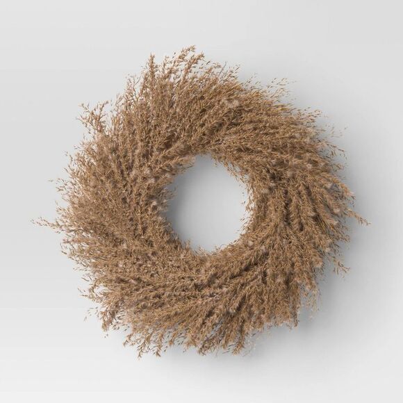 Threshold | Holiday | Threshold Pampas Preserved Wreath Threshold Tan ...